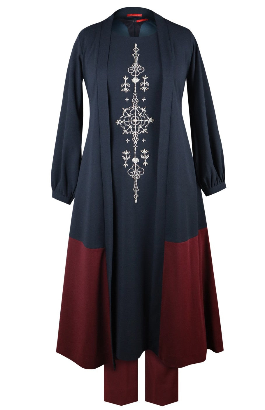 Turkish Motif Long Cape Kurta Set – Jasminum